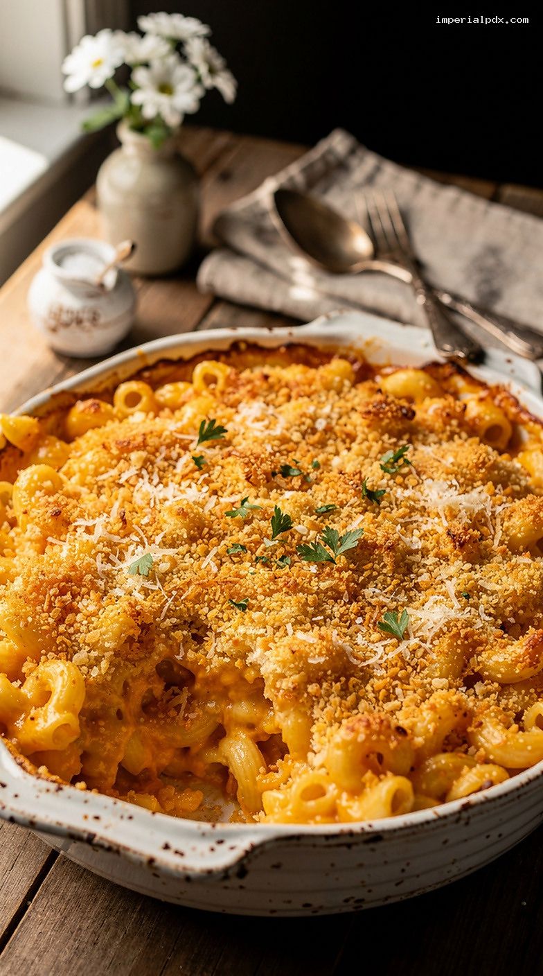 Baked Cheddar Mac and Cheese With Buttery Crumb Topping – Imperial Recipes