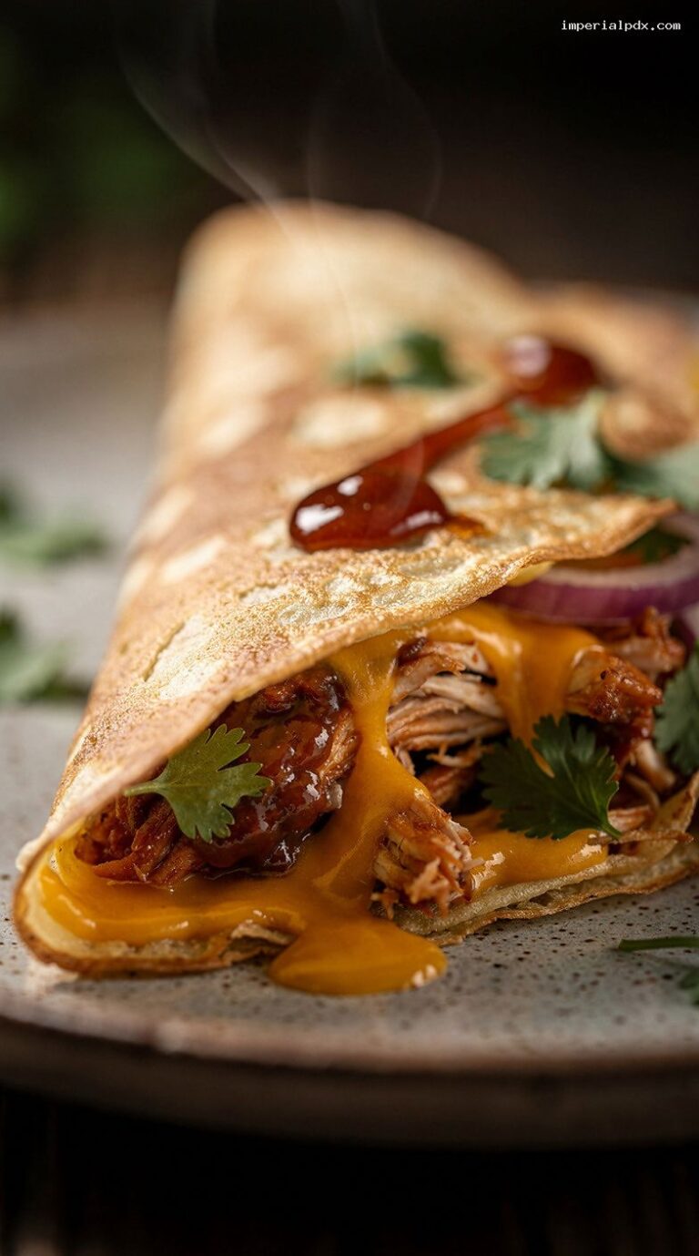 BBQ Chicken Cheddar Crepes with Red Onion and Cilantro – Imperial Recipes
