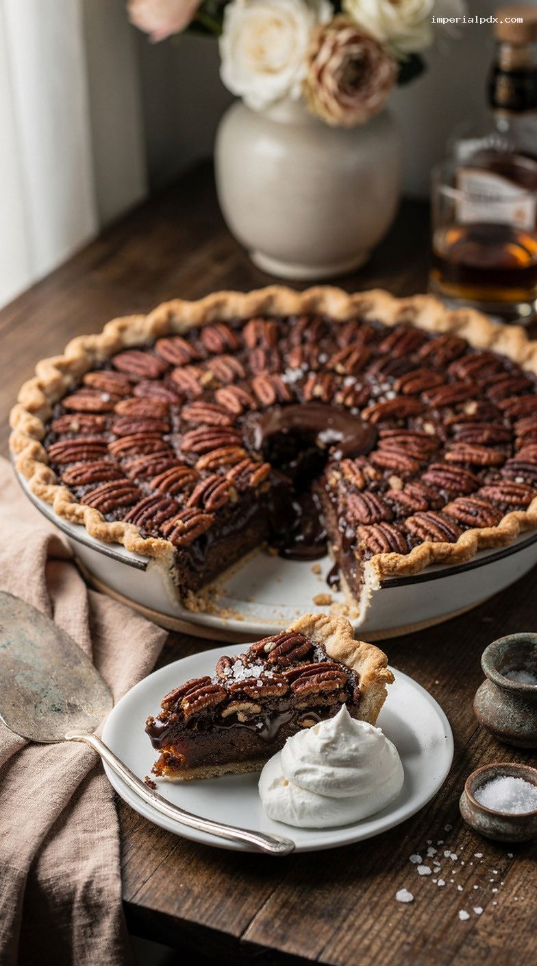 Bourbon Chocolate Pecan Pie with Glossy Filling and Crunchy Pecans ...