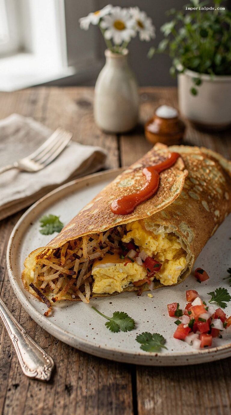 Breakfast Burrito Crepes With Hash Browns, Eggs, and Cheddar – Imperial ...