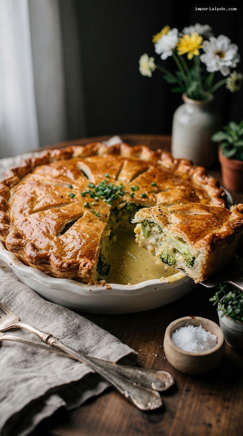 Broccoli Cheddar Soup Pie with Crispy Pastry Crust – Imperial Recipes