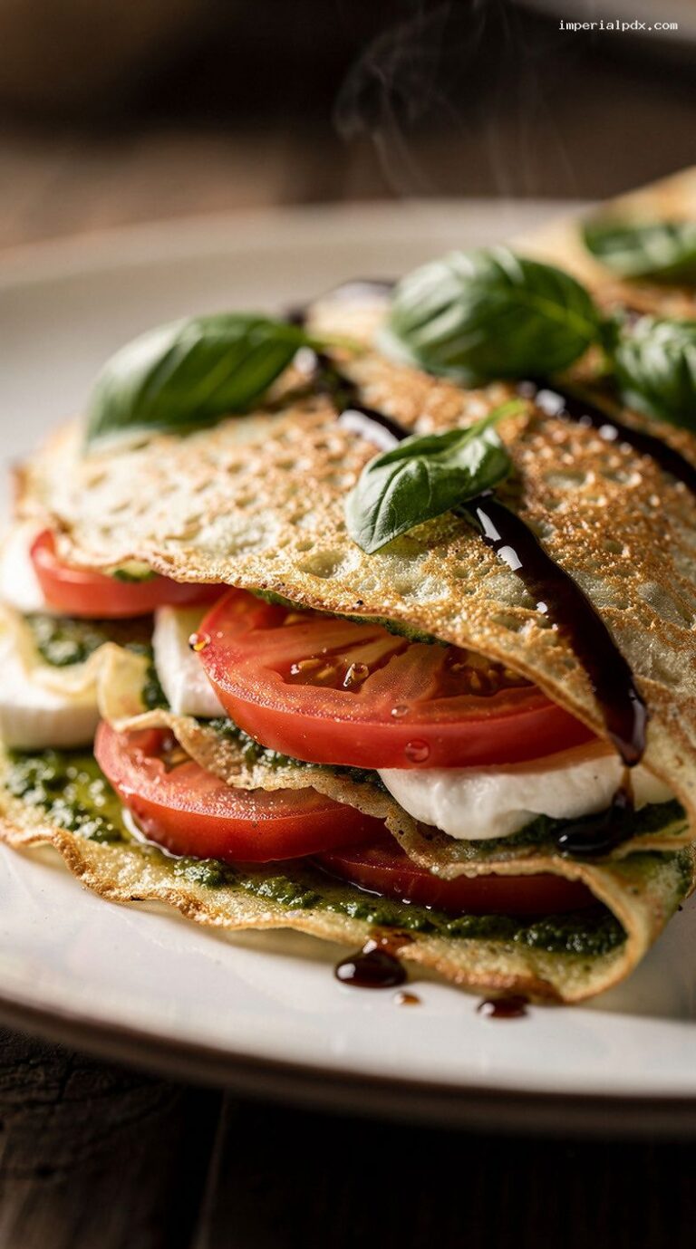 Caprese Pesto Crepes with Mozzarella, Tomato, and Balsamic Glaze ...