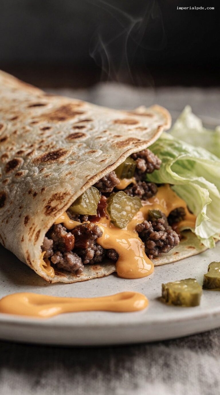 Cheeseburger Crepe Wrap With Burger Sauce and Pickles – Imperial Recipes