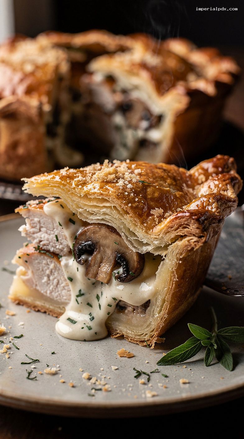 Chicken Mushroom and Tarragon Pie with Creamy Sauce – Imperial Recipes