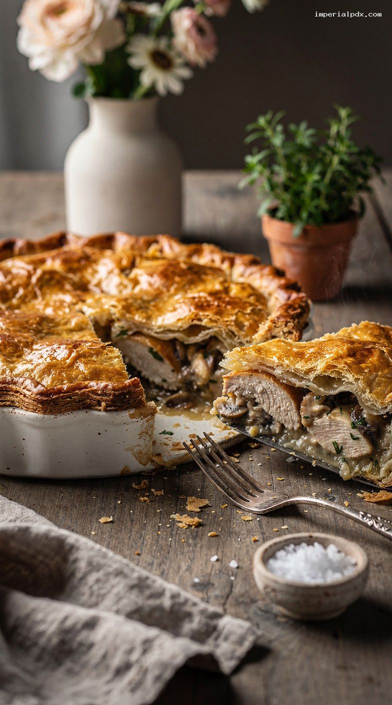 Chicken Mushroom and Tarragon Pie with Creamy Sauce – Imperial Recipes