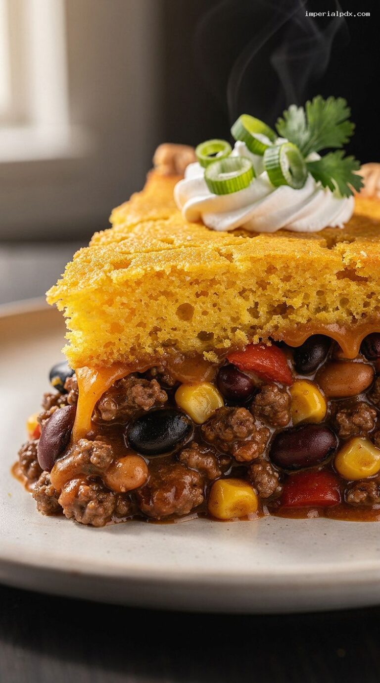 Chili Cornbread Pie With Golden Cornbread Topping – Imperial Recipes