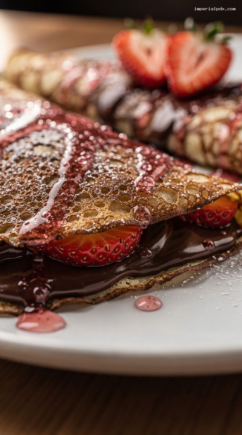 Chocolate Strawberry Crepes With Sparkling Strawberry Syrup – Imperial ...