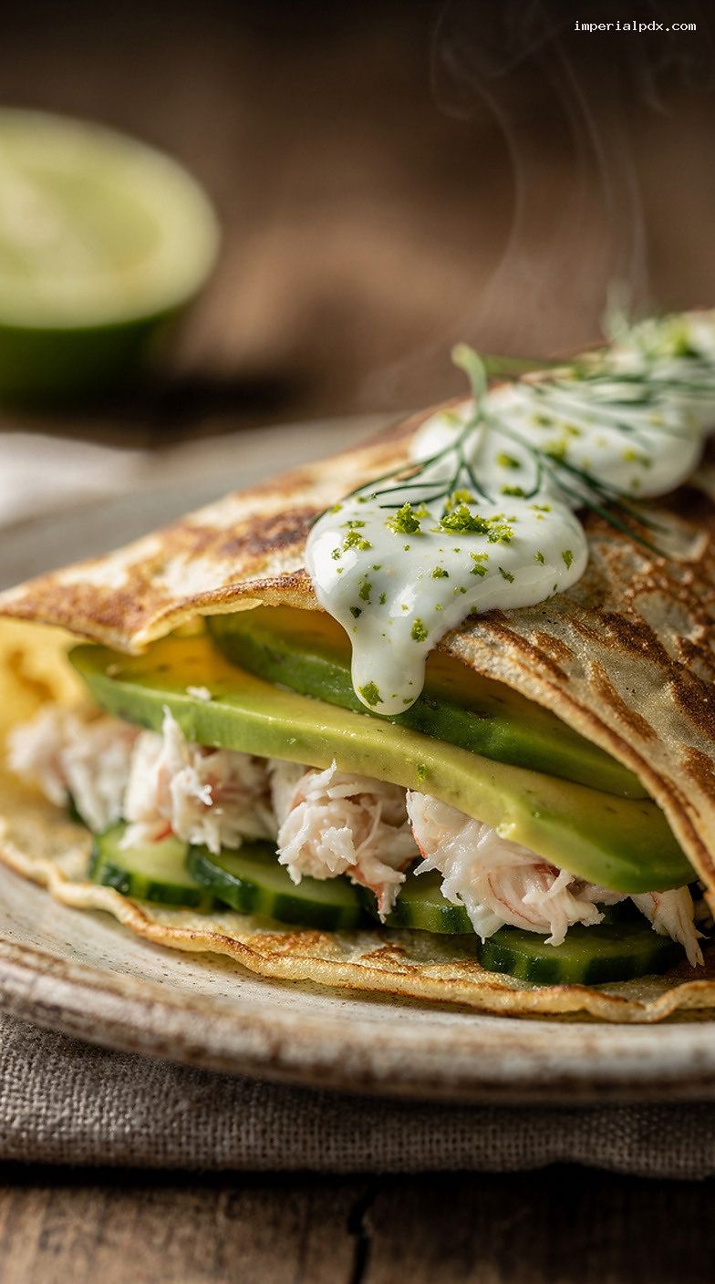 Crab and Avocado Crepes With Lime Crema – Imperial Recipes