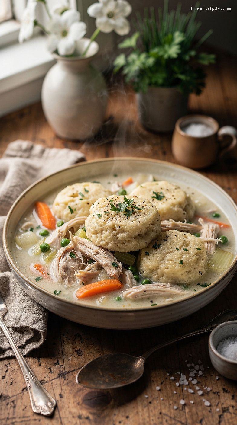 Creamy Farmhouse Chicken and Dumplings with Herb Drop Dumplings ...