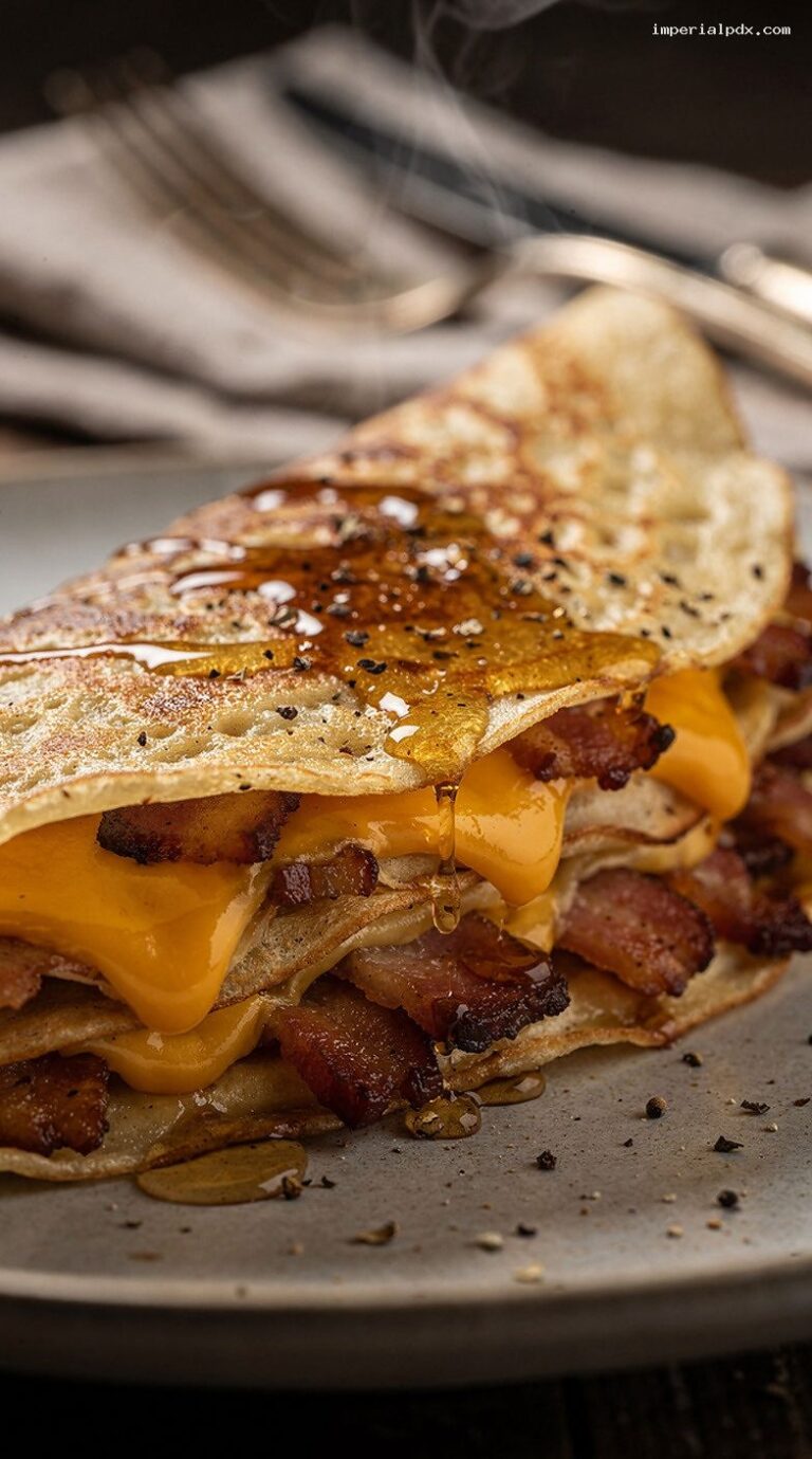 Crispy Bacon Maple Cheddar Crepes with Black Pepper – Imperial Recipes