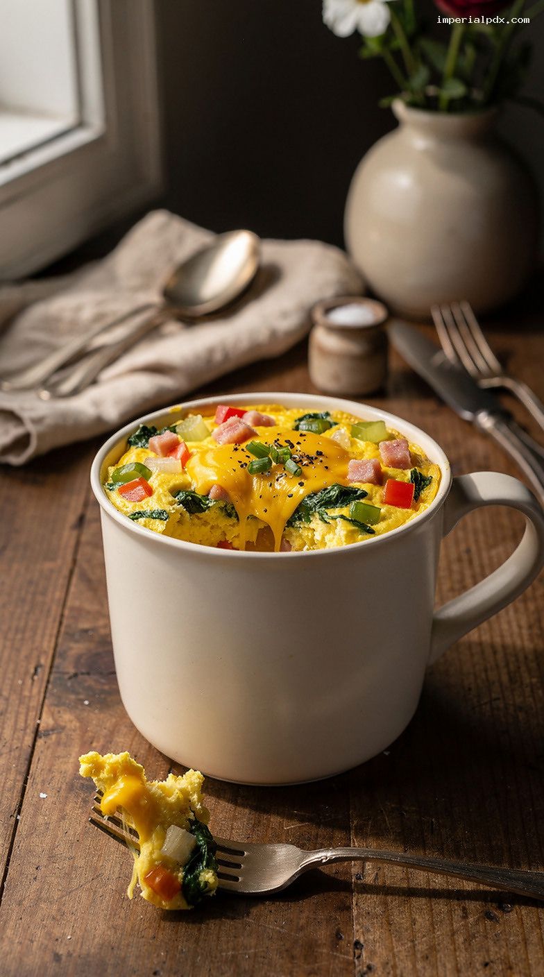 Fluffy Microwave Mug Omelet Scramble With Cheese And Veggies – Imperial ...