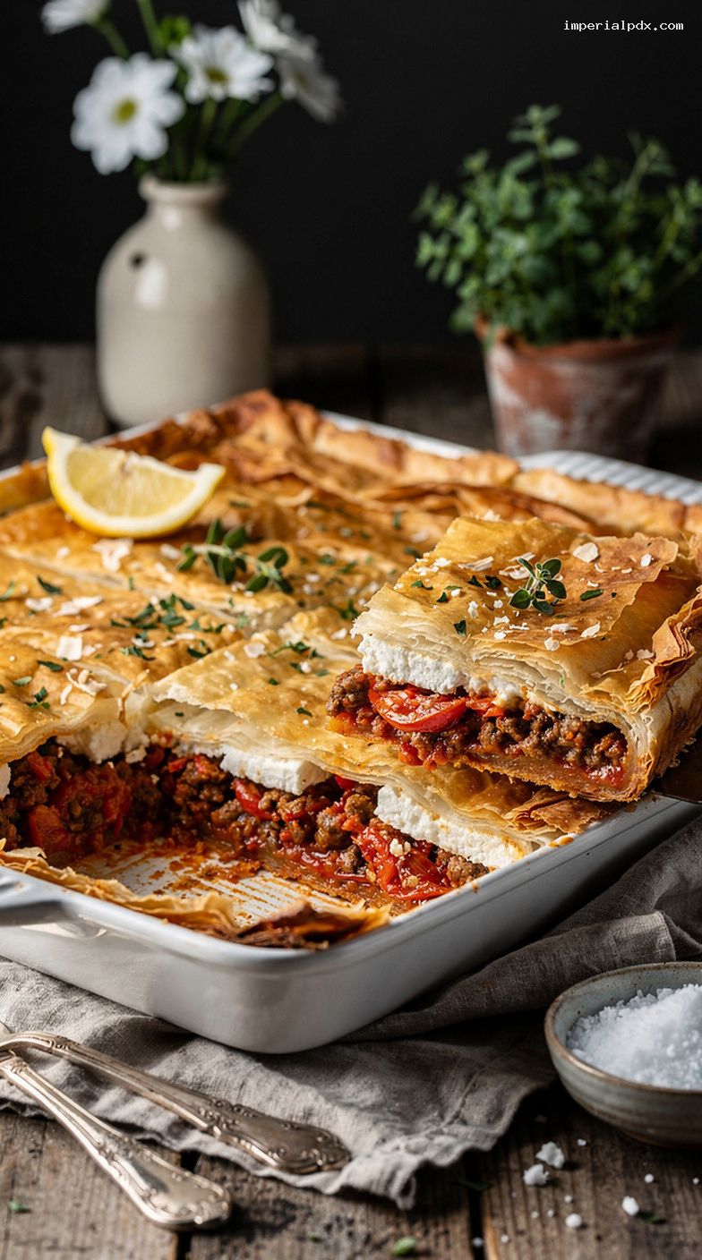 Greek Lamb, Tomato, and Feta Pie in Crisp Pastry – Imperial Recipes