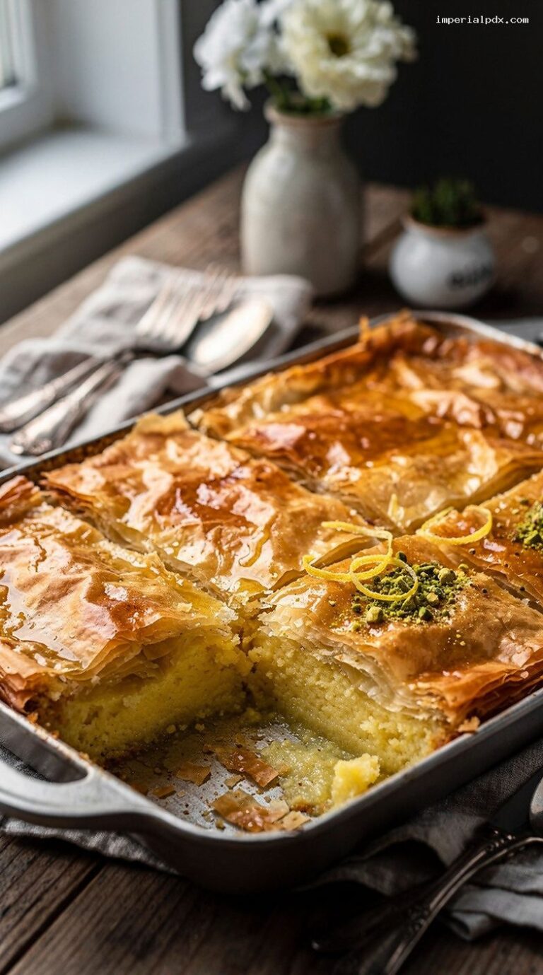 Greek Lemon Semolina Custard Pie With Honey Syrup – Imperial Recipes