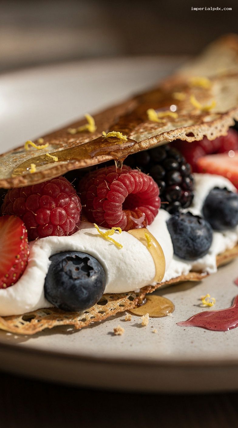 Honey Mascarpone Berry Crepes With Lemon Zest – Imperial Recipes