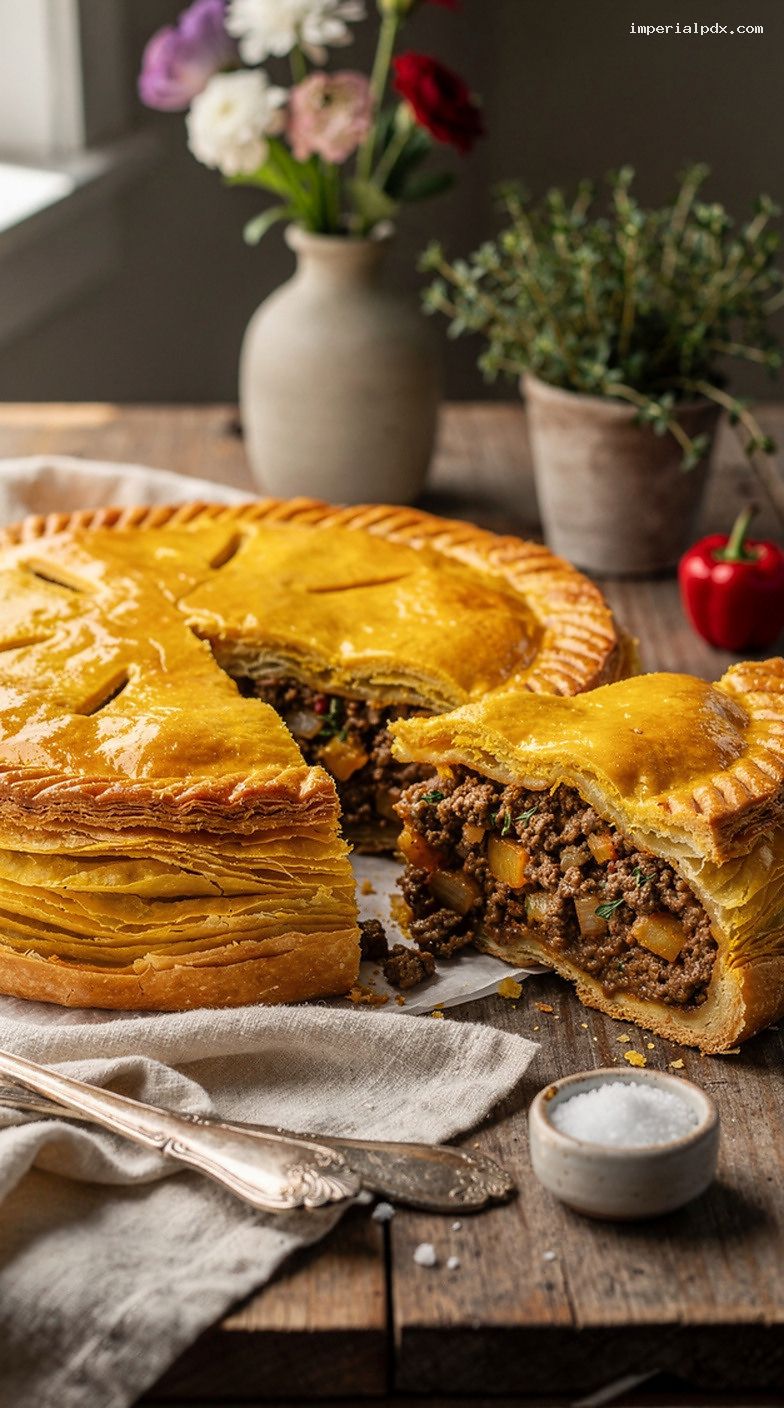 Jamaican Spiced Beef Patty Pie with Flaky Turmeric Crust – Imperial Recipes