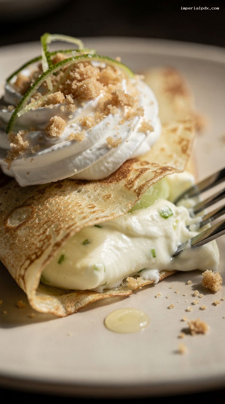 Key Lime Pie Crepes With Graham Cracker Crumbs – Imperial Recipes