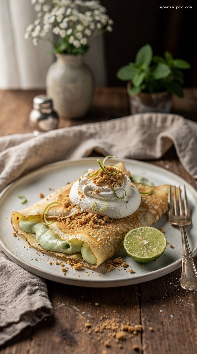 Key Lime Pie Crepes With Graham Cracker Crumbs – Imperial Recipes