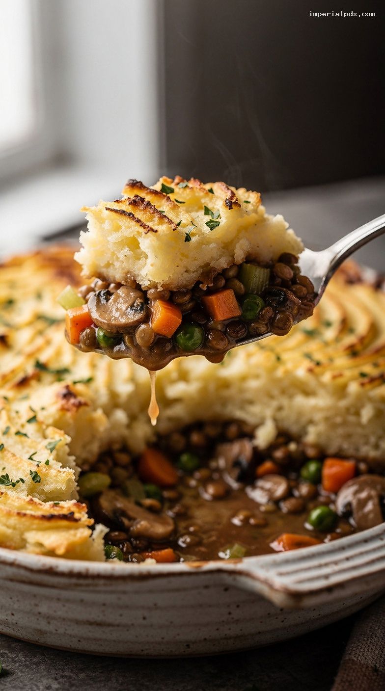 Lentil and Mushroom Cottage Pie with Mashed Potato Topping – Imperial ...