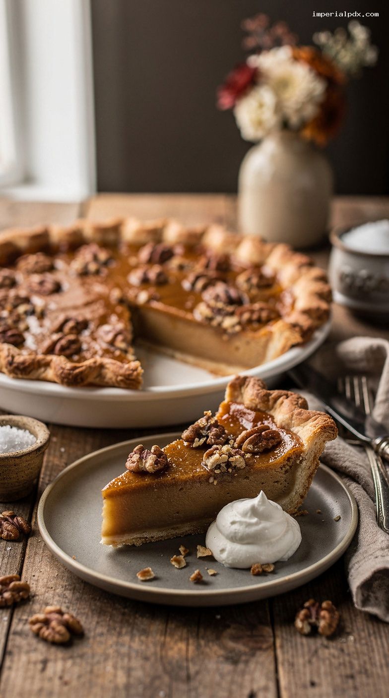 Maple Walnut Pie with Vanilla Maple Custard in Flaky Crust – Imperial ...