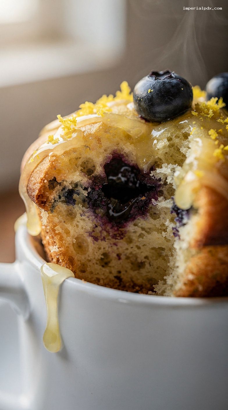 Microwave Blueberry Lemon Mug Muffin With Lemon Glaze – Imperial Recipes
