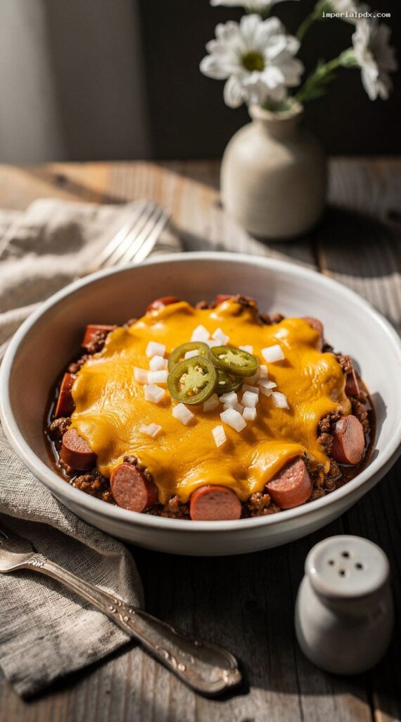 Microwave Chili Cheese Dog Bowl With Onions and Jalapeños – Imperial ...