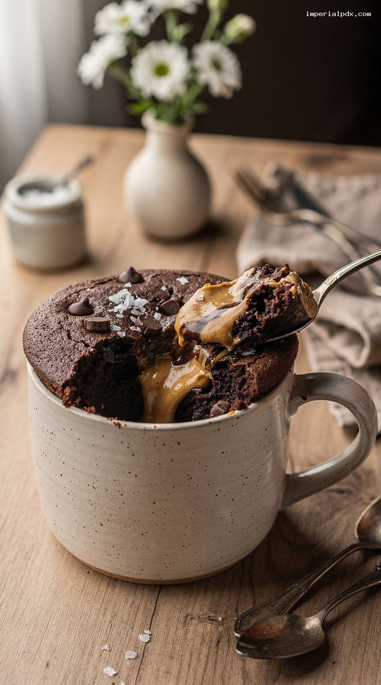 Microwave Chocolate Peanut Butter Lava Mug Cake – Imperial Recipes