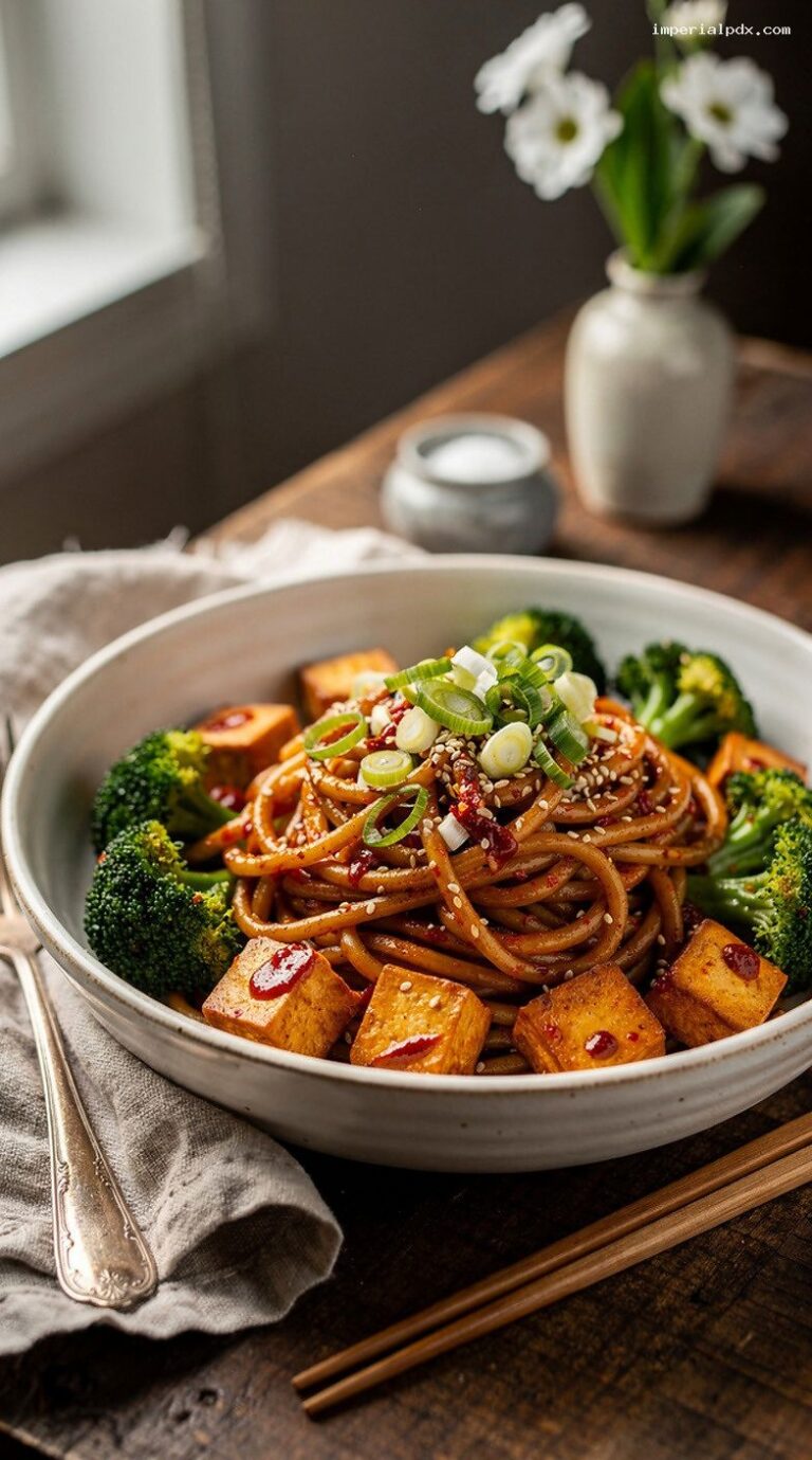 Microwave Szechuan-Style Tofu Noodle Bowl With Broccoli – Imperial Recipes