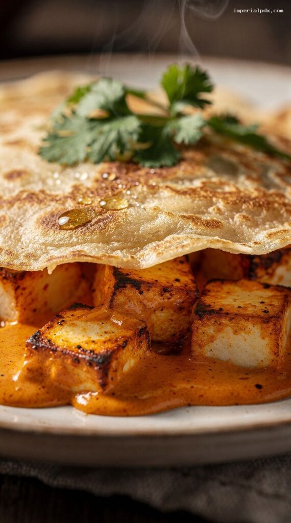 Paneer Tikka Masala Crepes With Cilantro and Lime – Imperial Recipes