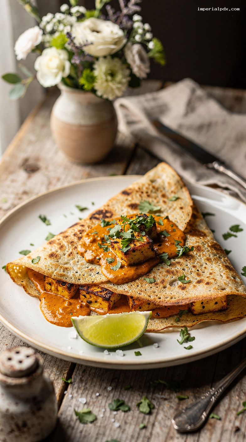 Paneer Tikka Masala Crepes With Cilantro and Lime – Imperial Recipes