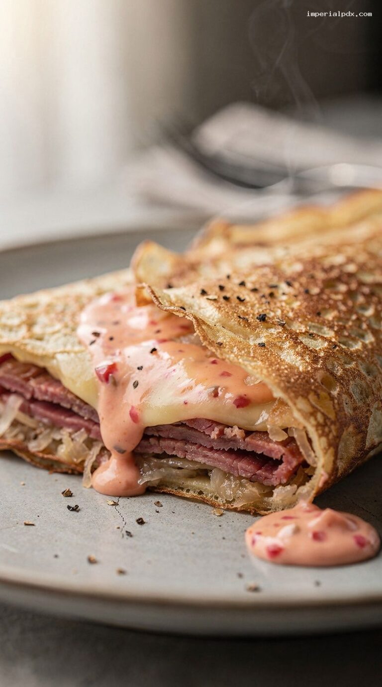 Reuben-Style Savory Crepes With Corned Beef, Swiss, and Sauerkraut ...