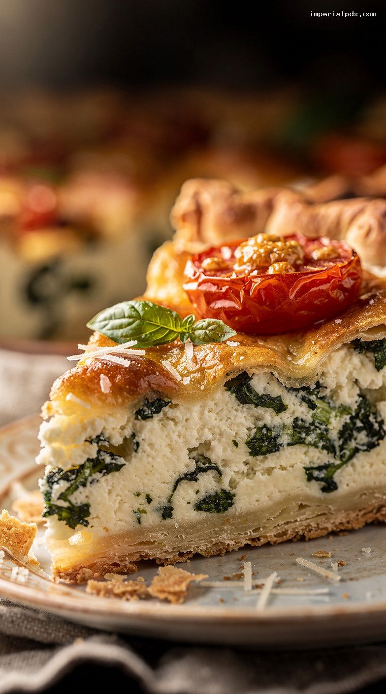 Ricotta Spinach Tomato Pie With Parmesan Crust – Imperial Recipes
