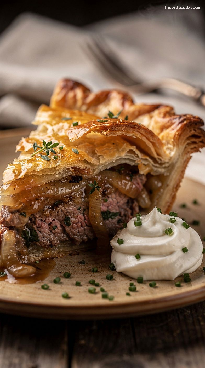 Roast Beef and Horseradish Pie With Onion Gravy – Imperial Recipes