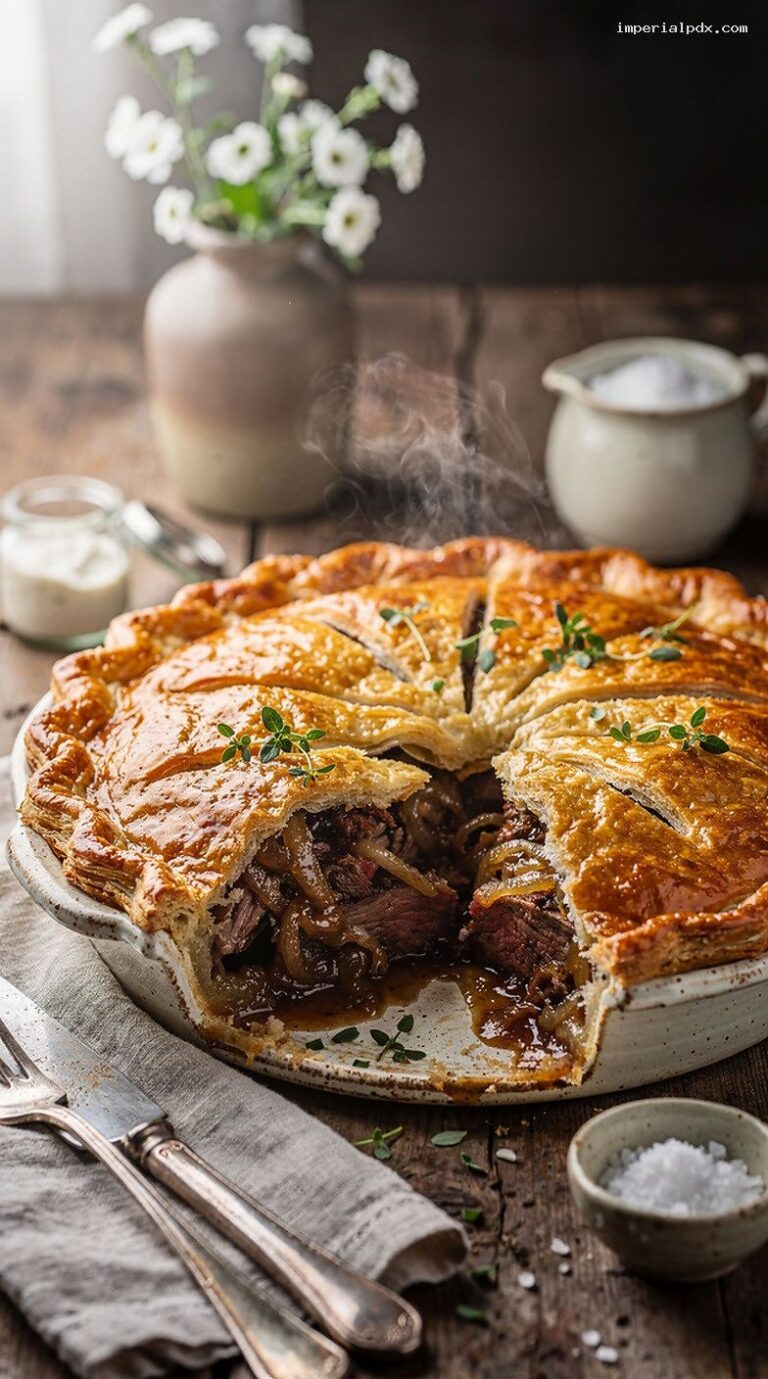Roast Beef and Horseradish Pie With Onion Gravy – Imperial Recipes