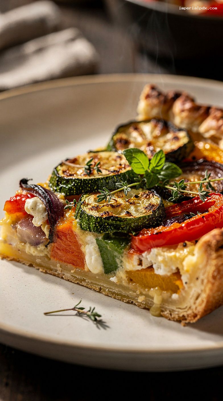 Roasted Vegetable and Goat Cheese Pie with Flaky Crust – Imperial Recipes