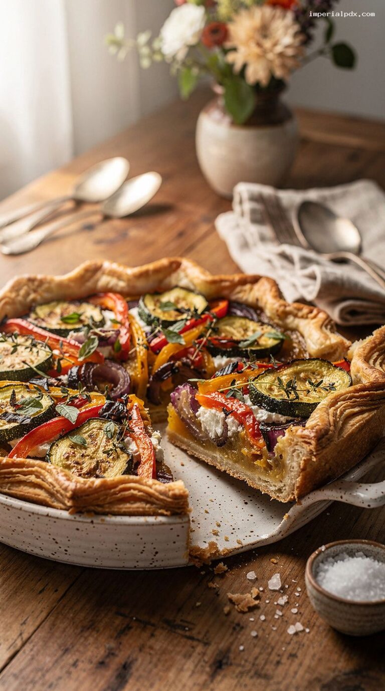 Roasted Vegetable and Goat Cheese Pie with Flaky Crust – Imperial Recipes