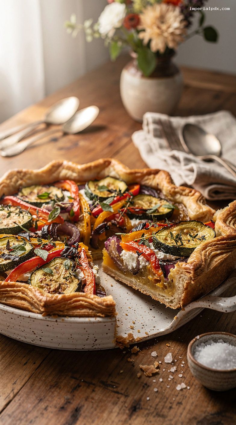 Roasted Vegetable and Goat Cheese Pie with Flaky Crust – Imperial Recipes