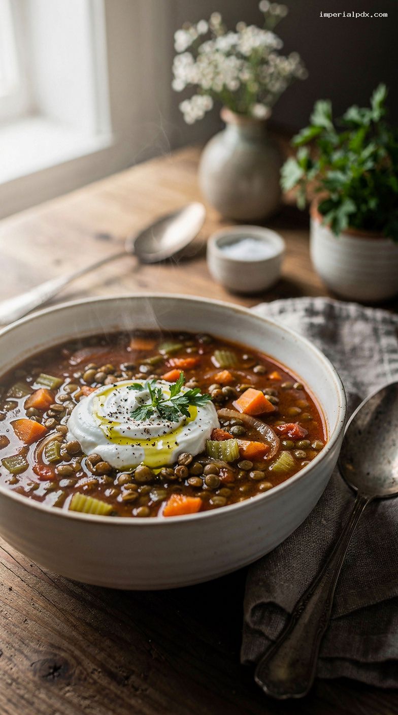 Rustic Lentil and Vegetable Soup with Herbs and Olive Oil – Imperial ...