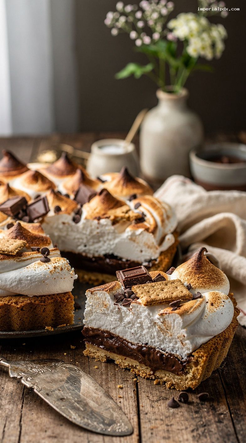 S’mores Pie With Chocolate Ganache and Toasted Marshmallow Topping ...