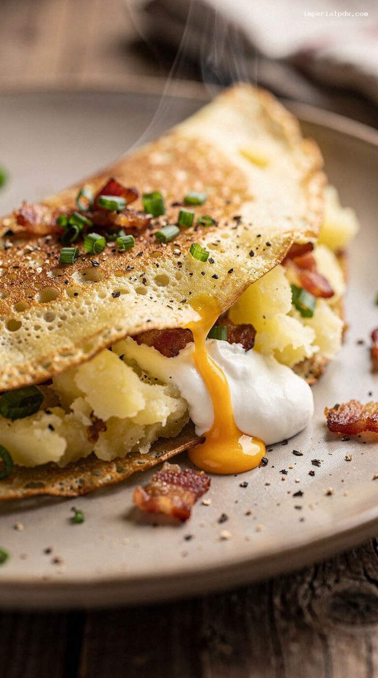 Sour Cream, Chive, and Bacon Baked Potato Crepes – Imperial Recipes