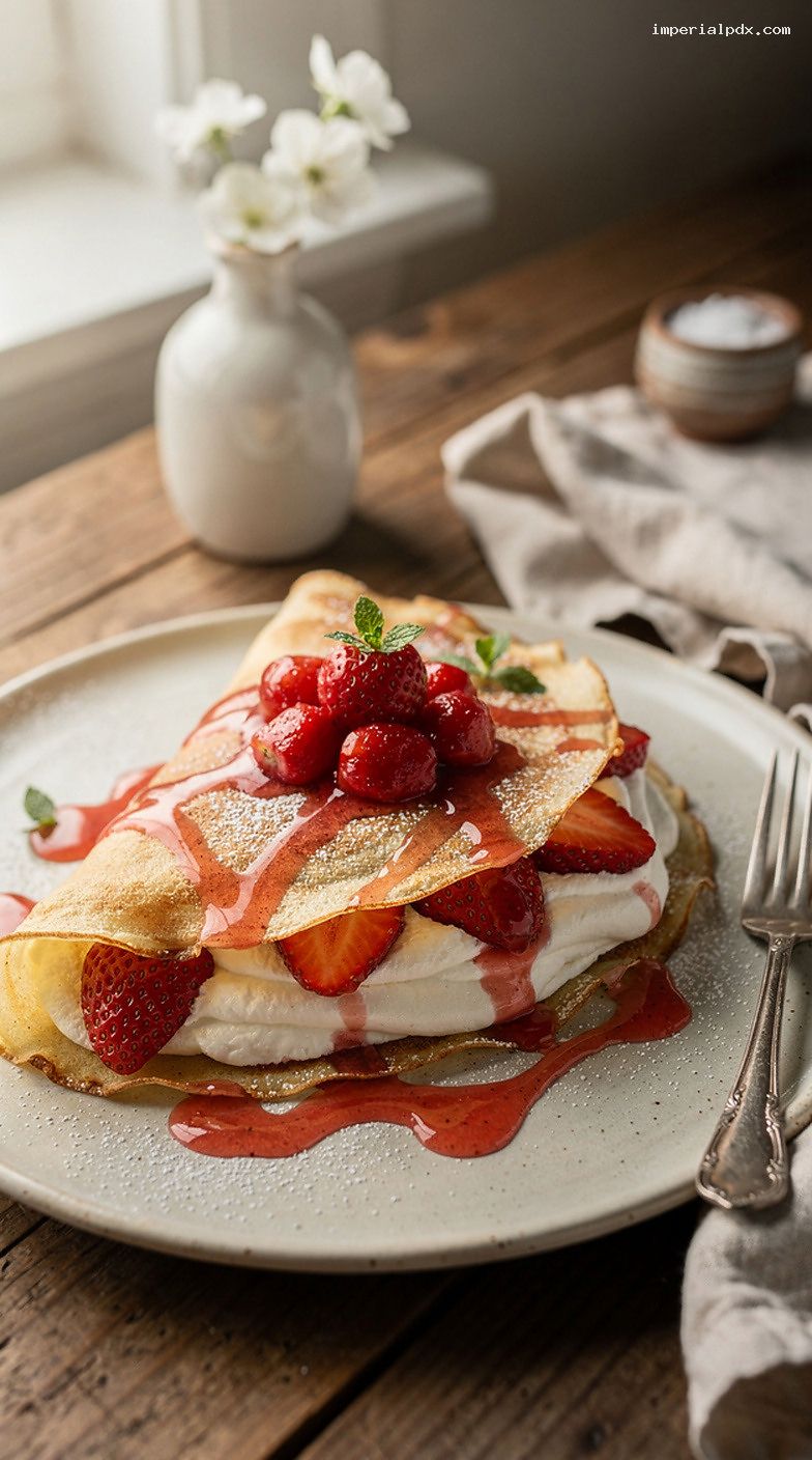 Strawberry and Vanilla Whipped Cream Crêpes – Imperial Recipes