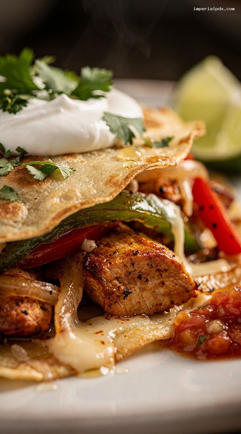 Tex-Mex Chicken Fajita Crepes with Salsa and Cilantro-Lime Sour Cream ...