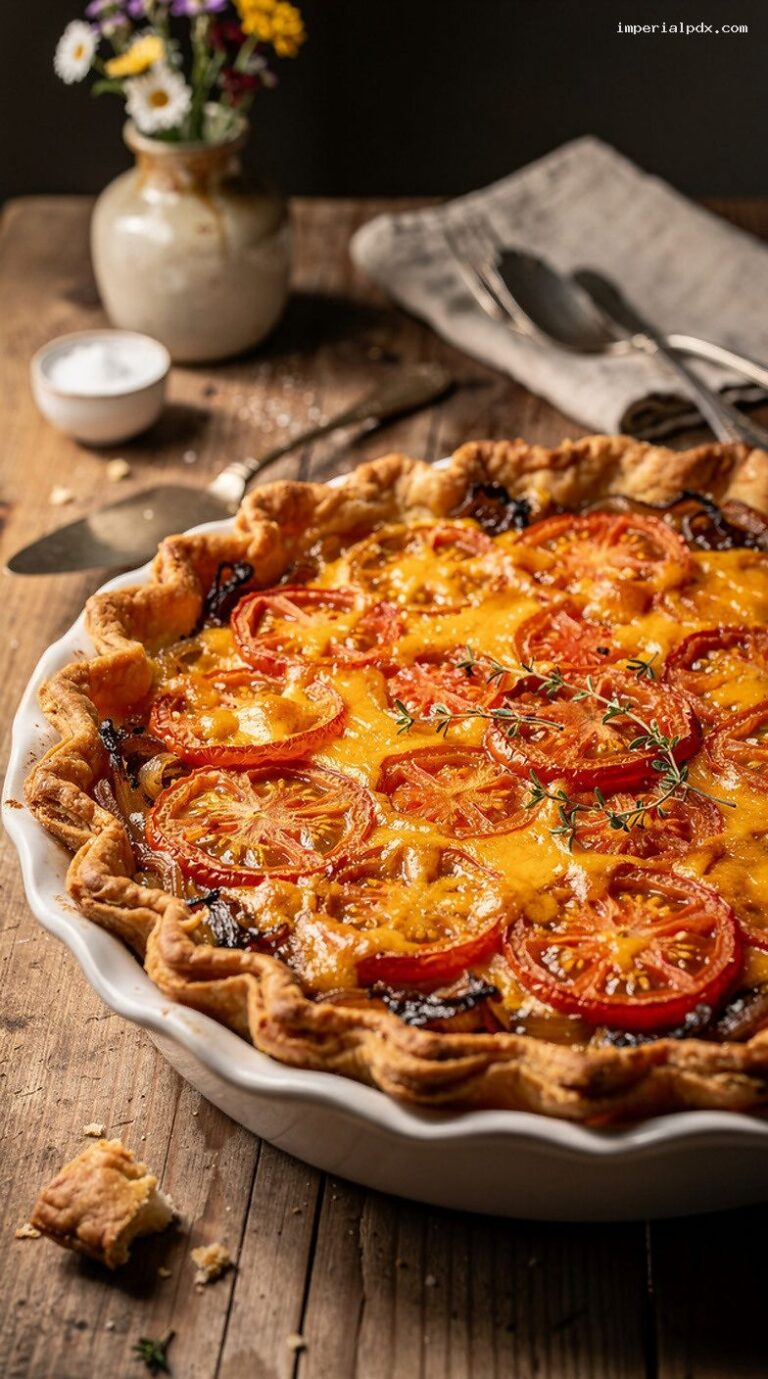 Tomato, Caramelized Onion and Cheddar Pie – Imperial Recipes
