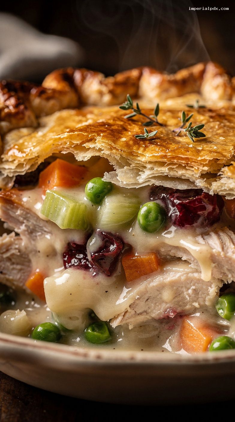 Turkey and Cranberry Pot Pie with Flaky Crust – Imperial Recipes
