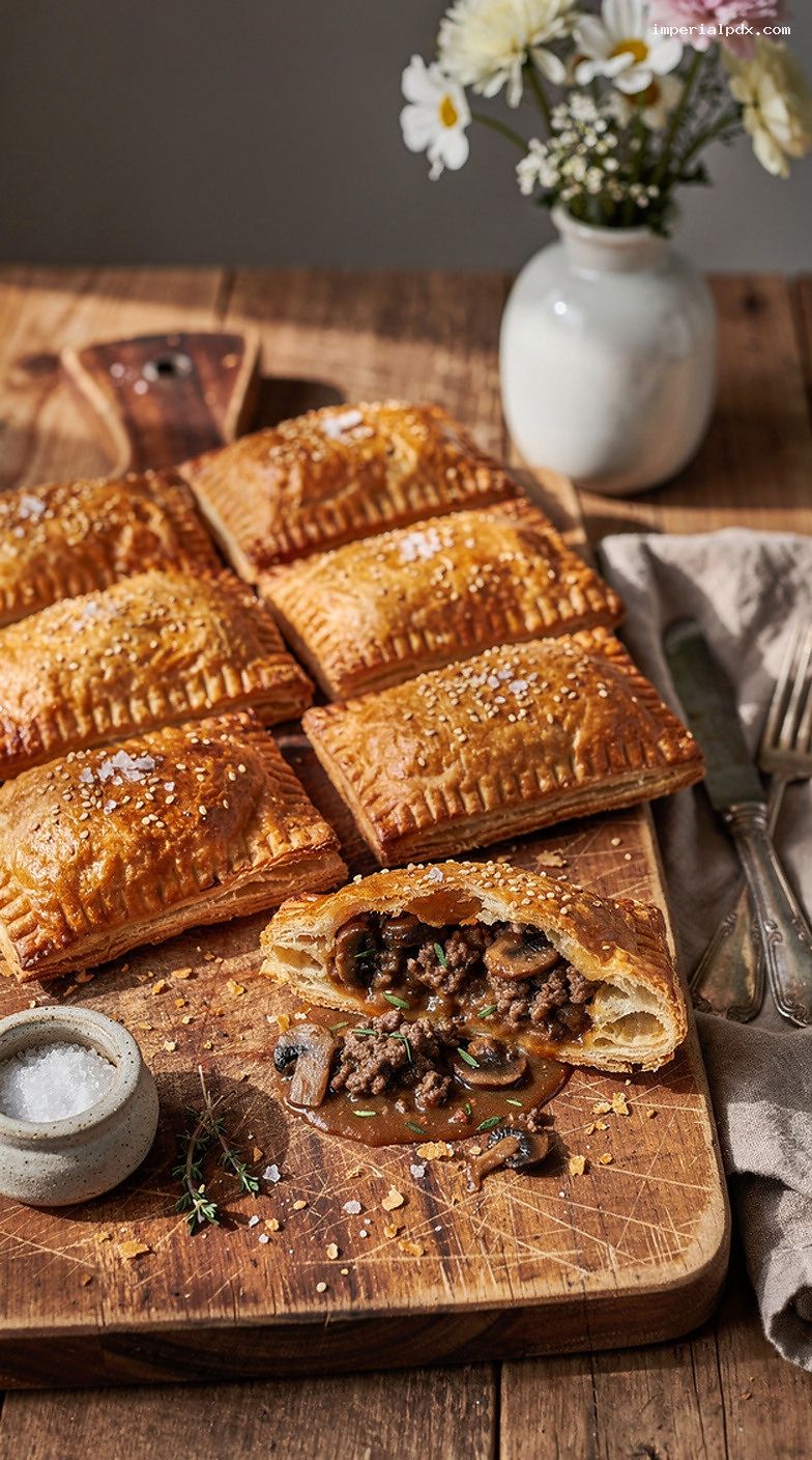 Beef and Mushroom Hand Pies with Flaky Golden Pastry – Imperial Recipes