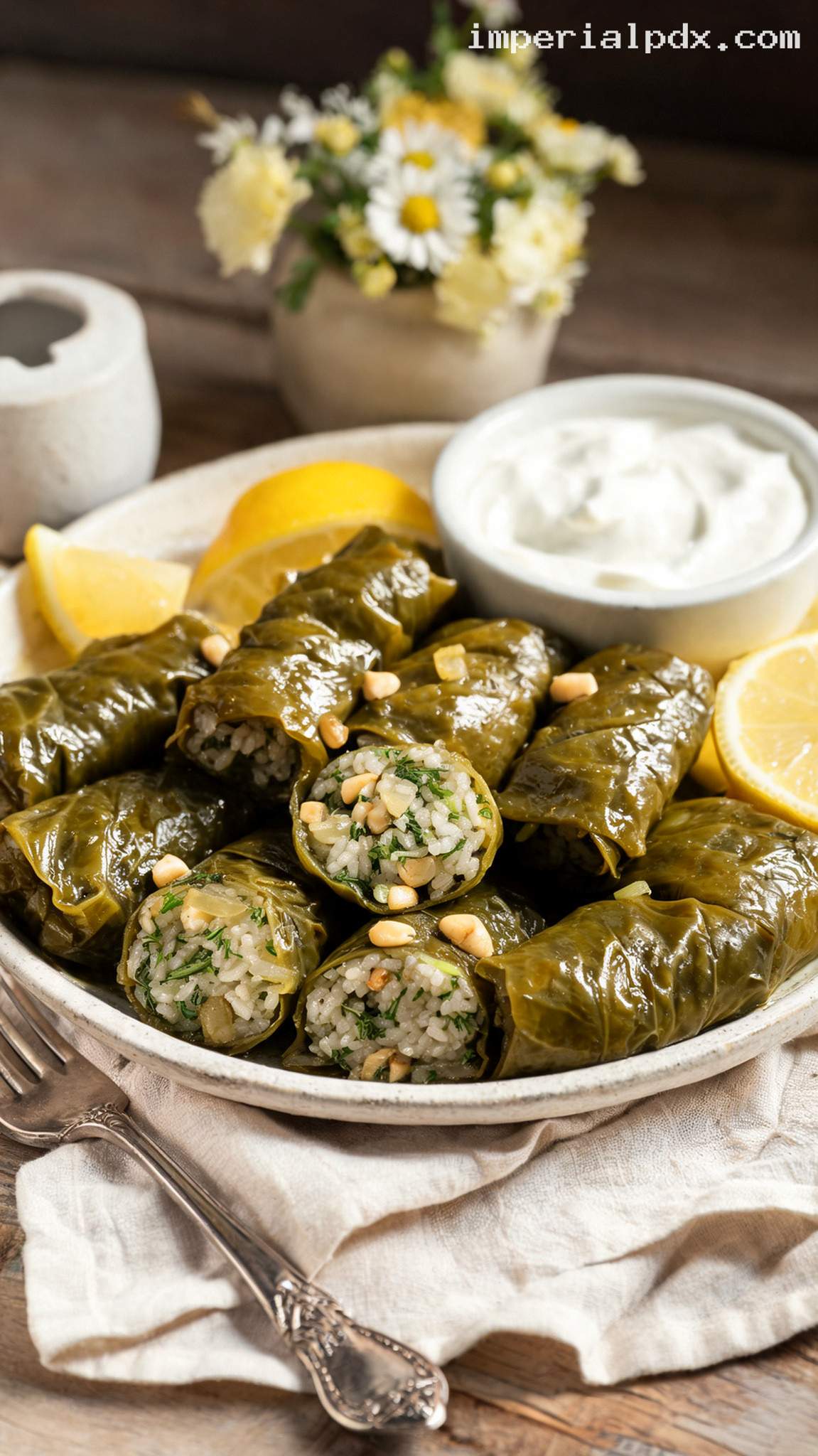 Stuffed Grape Leaves With Herbed Rice – Imperial Recipes
