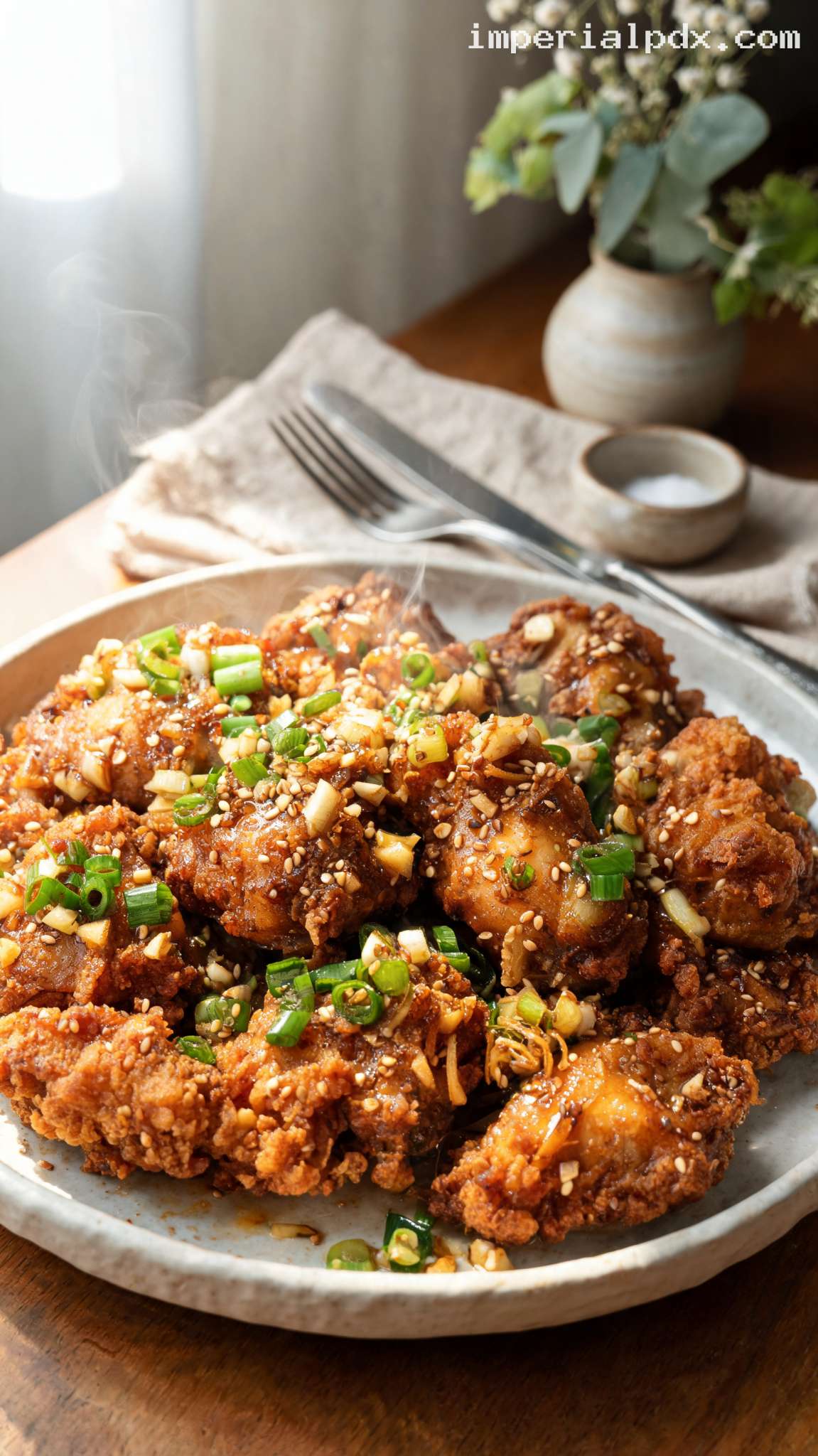 Crispy Scallion Oil Fried Chicken – Imperial Recipes